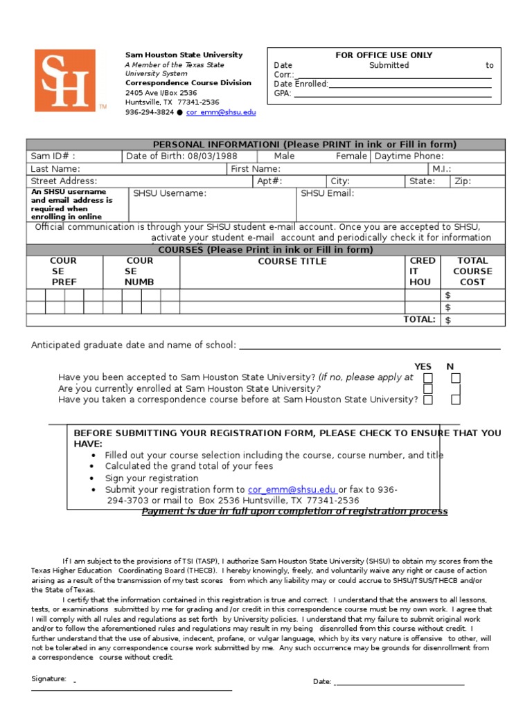 Correspondence Registration Form | PDF | Government | Business