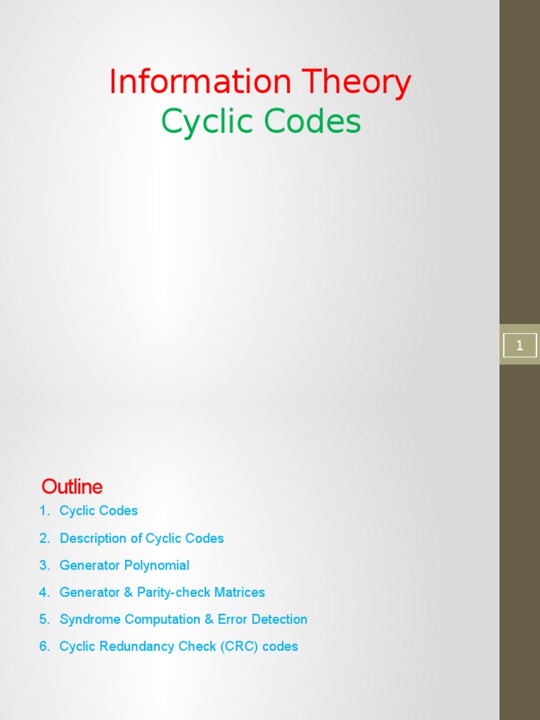 Cyclic Codes | Download Free PDF | Discrete Mathematics | Encodings