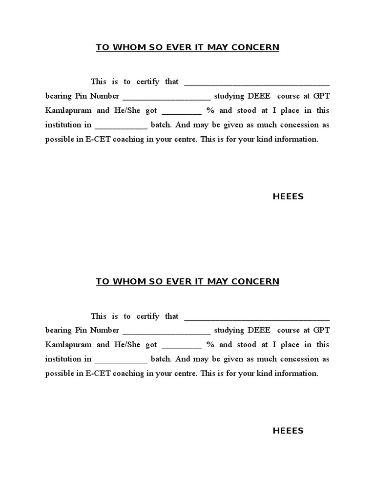 DEEE Course Certification for E-CET Concession | PDF | Career & Growth ...