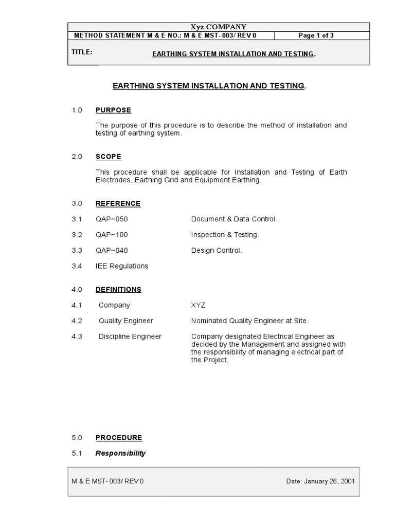 MS - Earthing System | PDF | Specification (Technical Standard ...