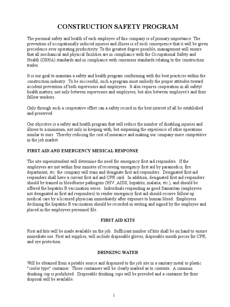 Construction Safety Program | PDF | Welding | Construction