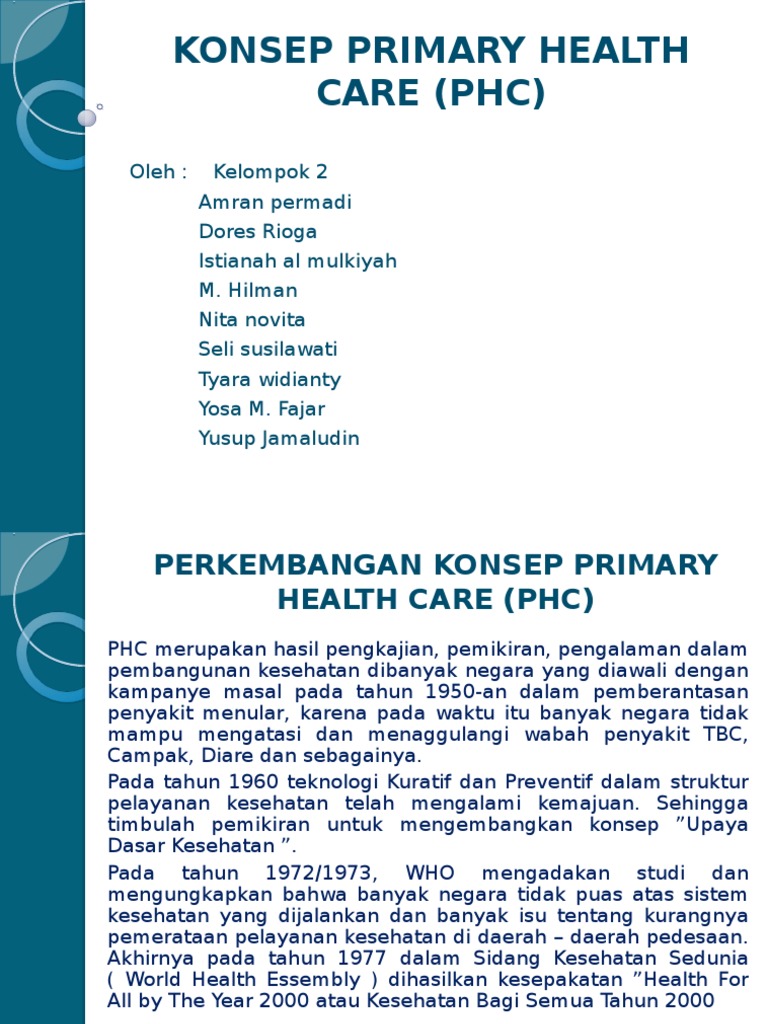 Konsep dan Implementasi PHC | PDF | Ilmu Sosial