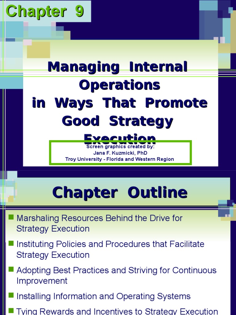 Managing Internal Operations in Ways That Promote Good Strategy ...