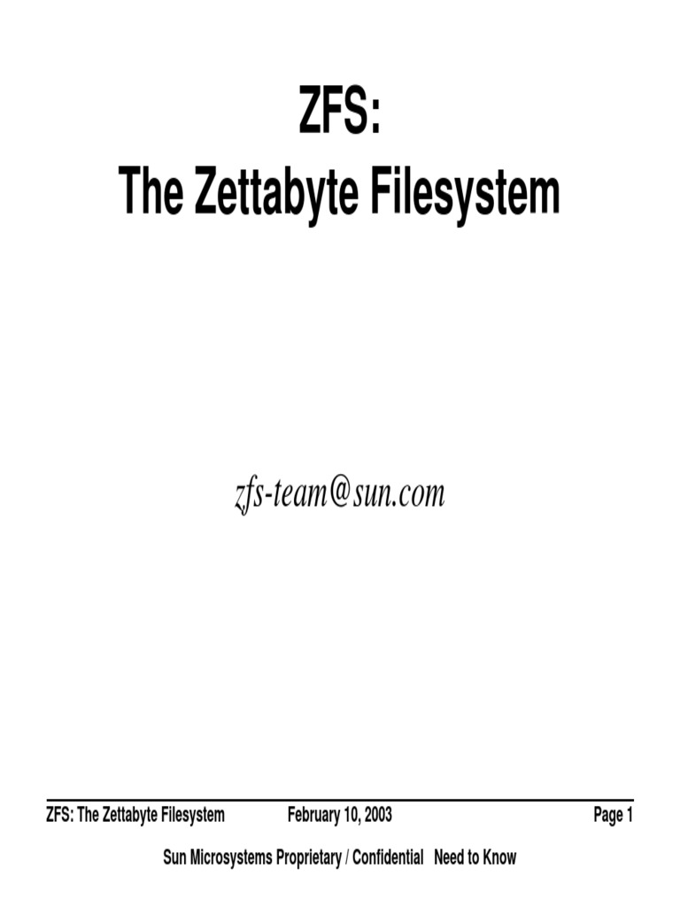 ZFS Overview | PDF | File System | Computer Hardware