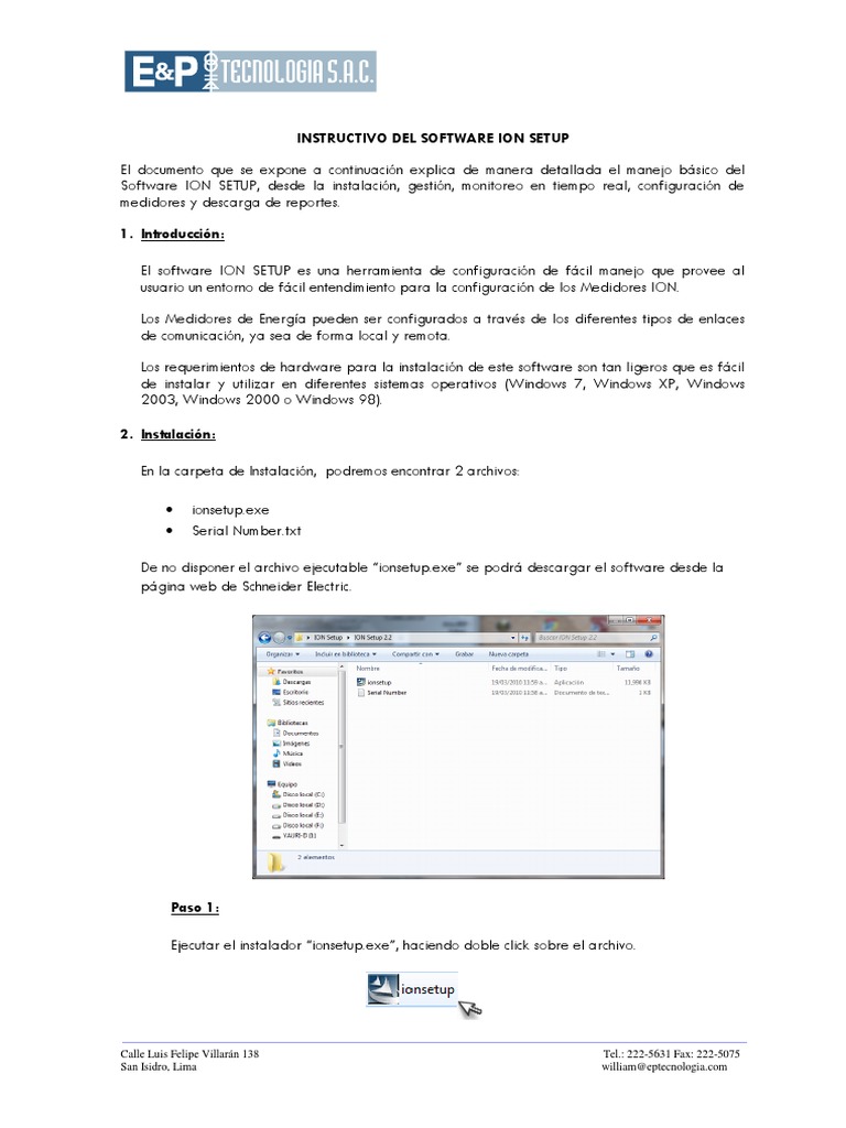 Guía de Instalación del Software ION Setup | PDF | Microsoft Windows ...