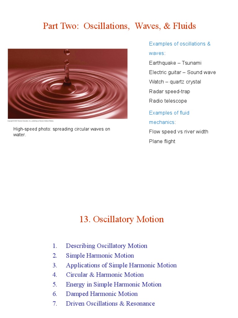 Oscillations, Waves, and Fluid Dynamics | PDF | Oscillation | Pendulum