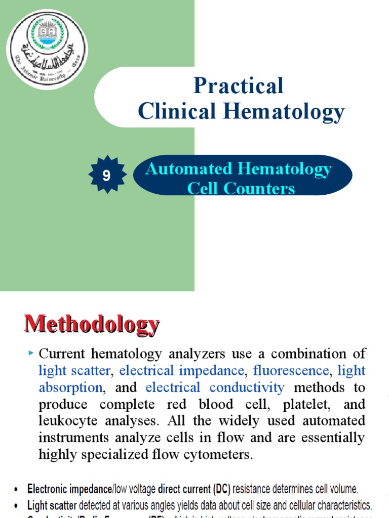 Principles of Automated Blood Cell Counters | PDF | Anemia | Blood