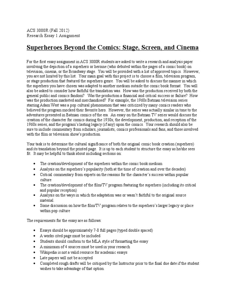 Superheroes Beyond The Comics: Stage, Screen, and Cinema: ACS 3000R ...