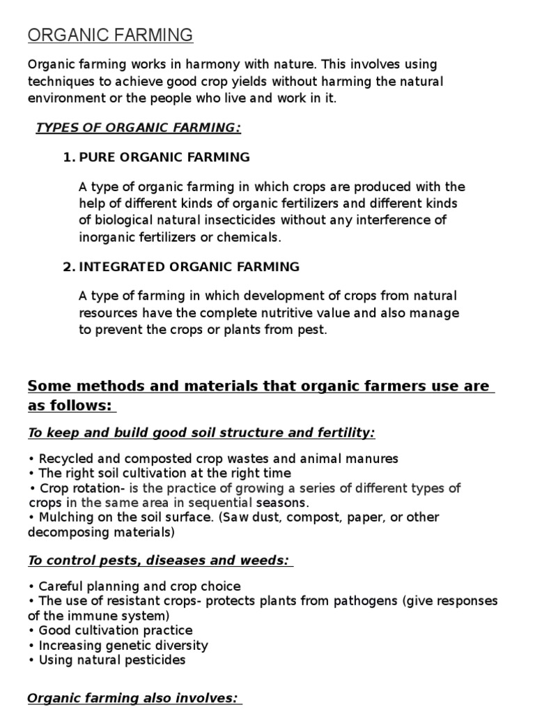 Pure Organic Farming | PDF | Organic Farming | Organic Foods