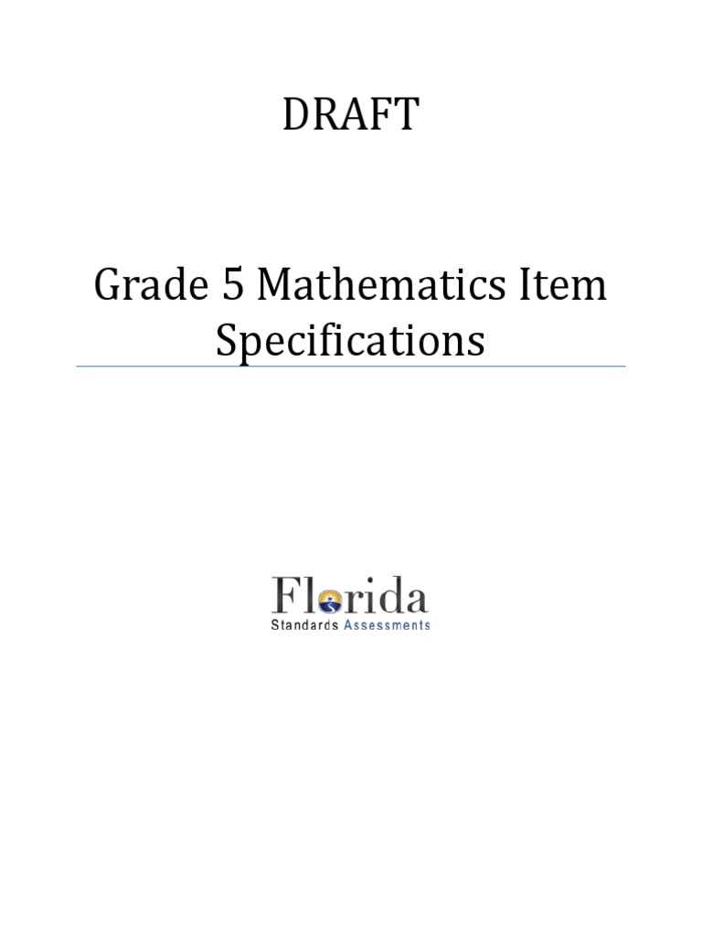 Grade 5 Math FSA Item Specifications | PDF | Fraction (Mathematics ...