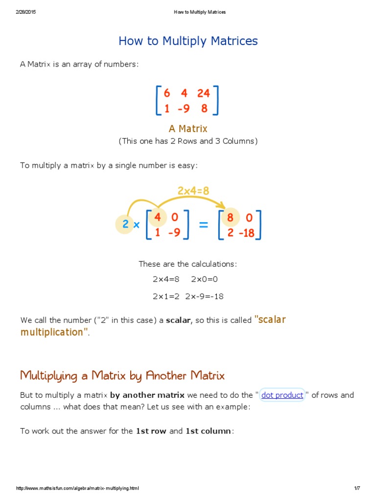 How to Multiply Matrices | Matrix (Mathematics) | Multiplication