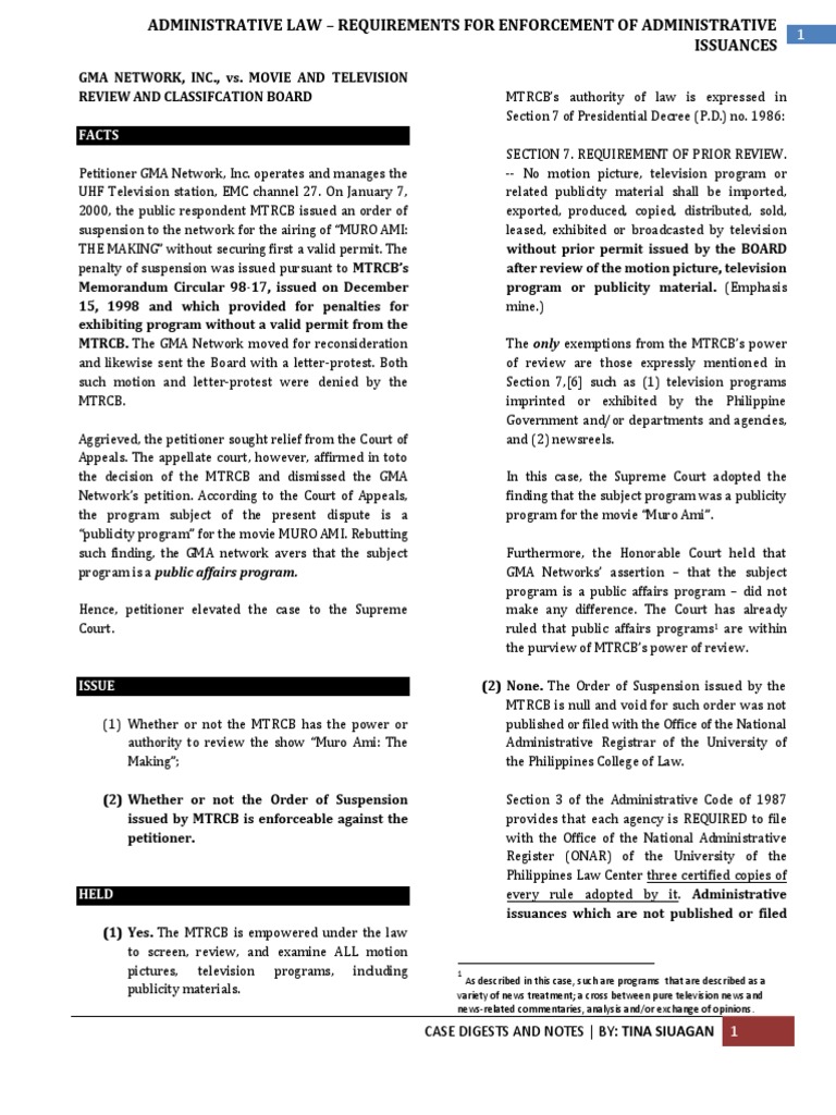 Requirements For Enforcement of Administrative Issuances | PDF | Decree | Public Sphere