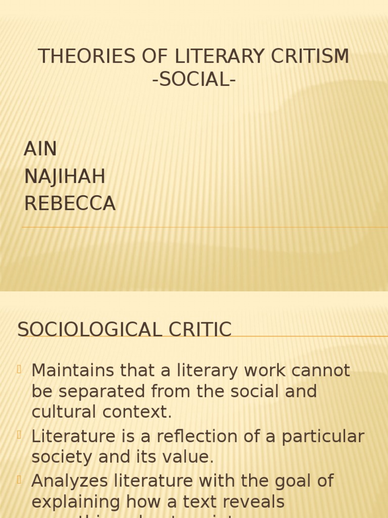 Theories of Literary Critism | Political Science | Sociological Theories