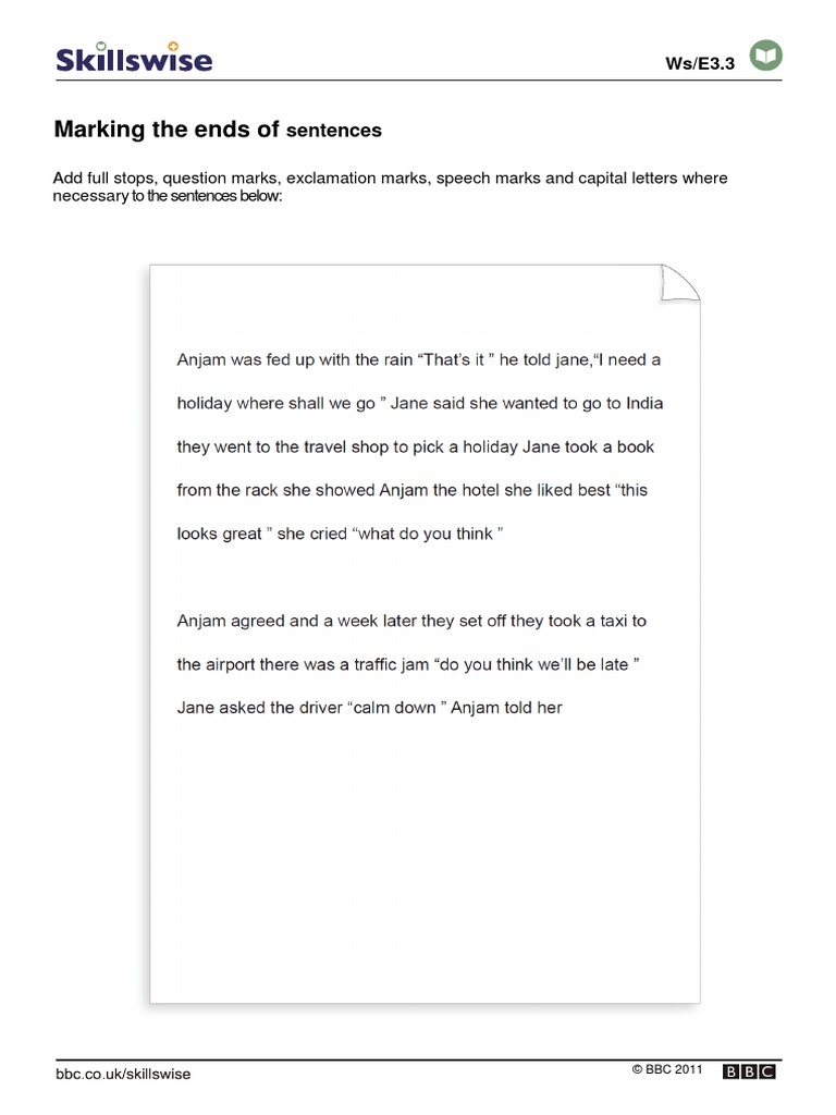 Marking The Ends Of: Sentences | PDF