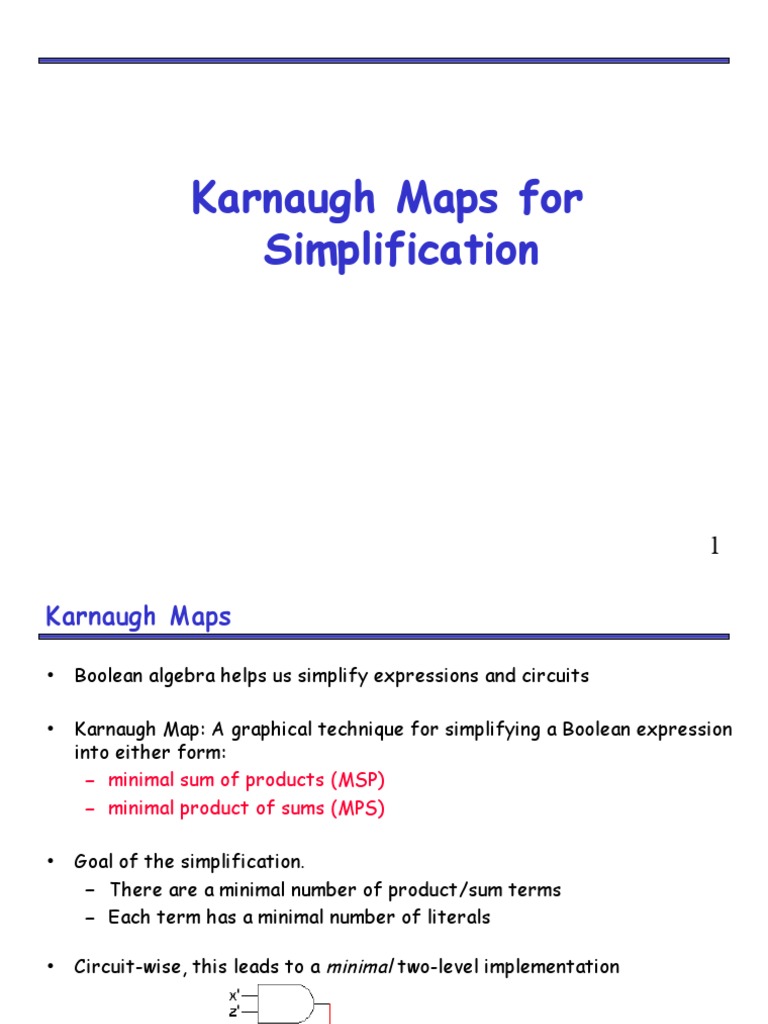 Karnaugh Maps For Simplification | PDF | Algebra | Boolean Algebra