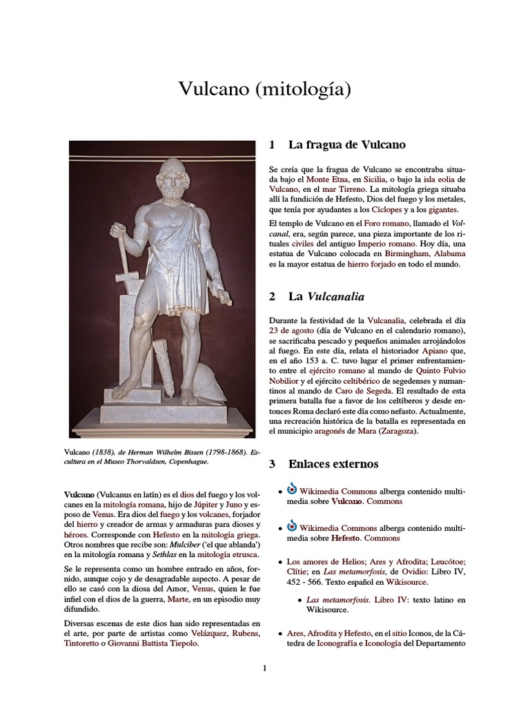 Vulcano (Mitología) | PDF | Politeísmo | Mitología griega
