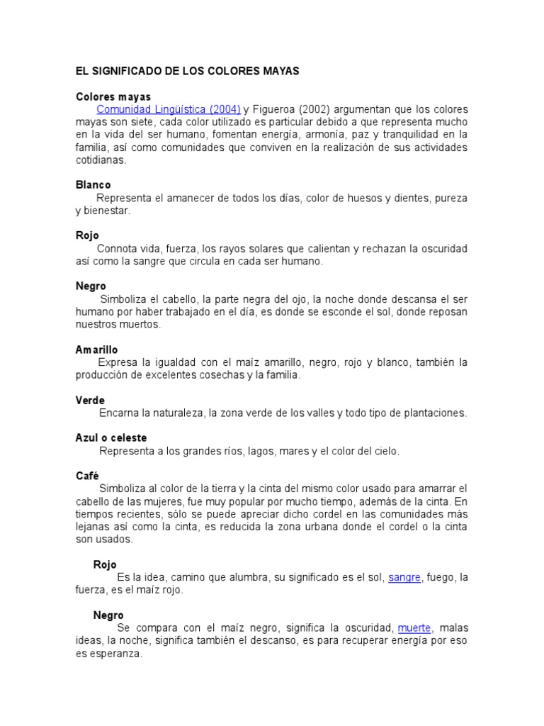 El Significado de Los Colores Mayas | PDF | Civilización maya | Color