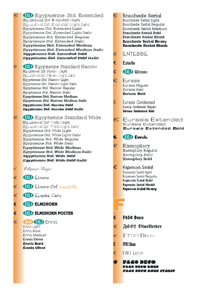 Typeface Styles Catalog | PDF | Business | Teaching Methods & Materials