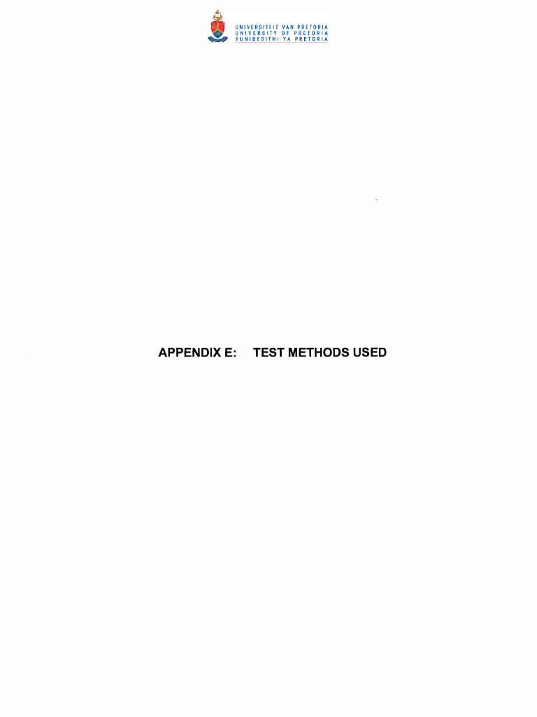 Appendix E: Test Methods Used | PDF | Strength Of Materials ...
