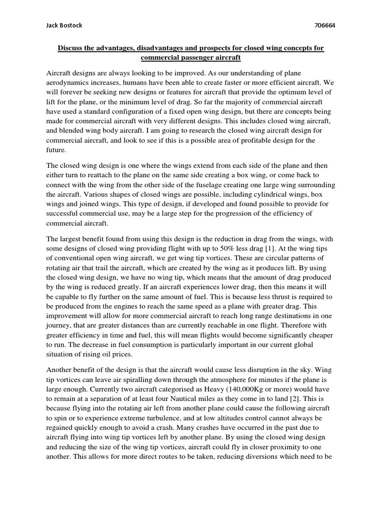 Closed Wing Aircraft | PDF | Aircraft | Airplane