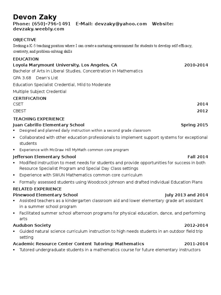 ST Resume 2015 | PDF | Career & Growth