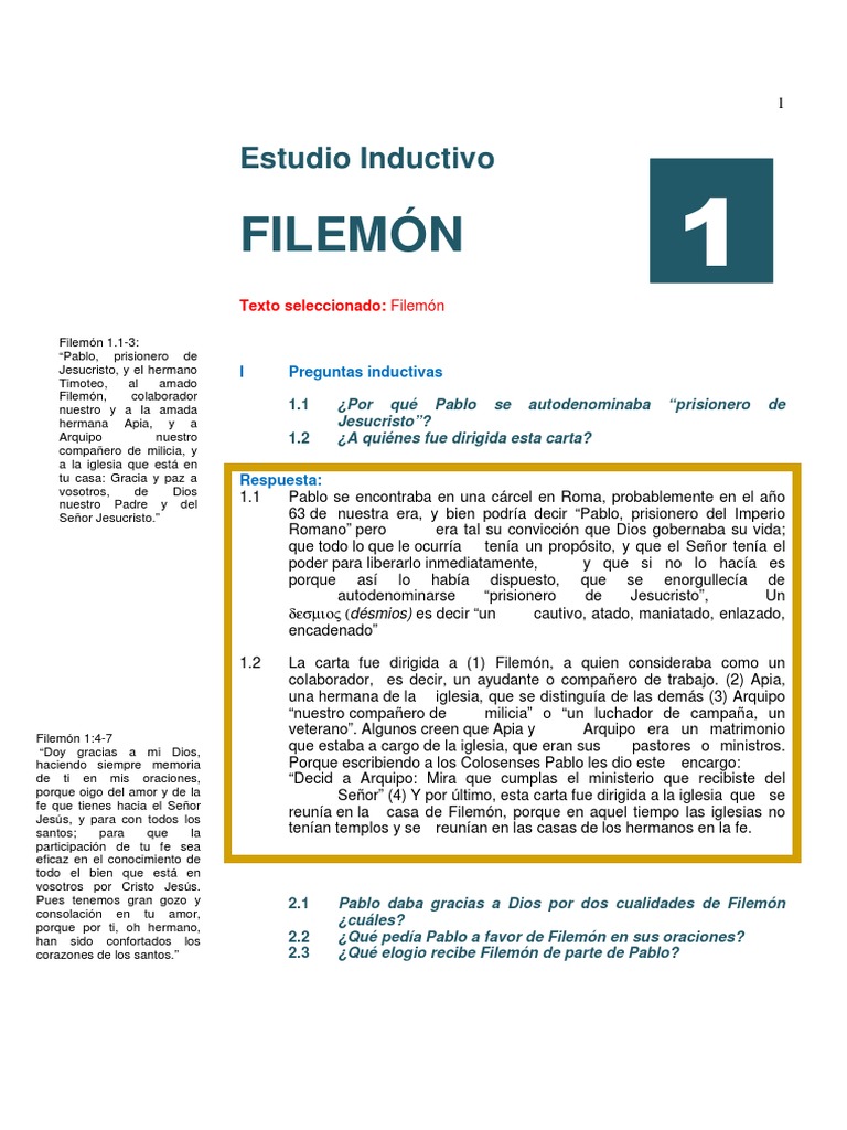 Filemon 1 PDF | PDF | Pablo el apóstol | Cristo (título)