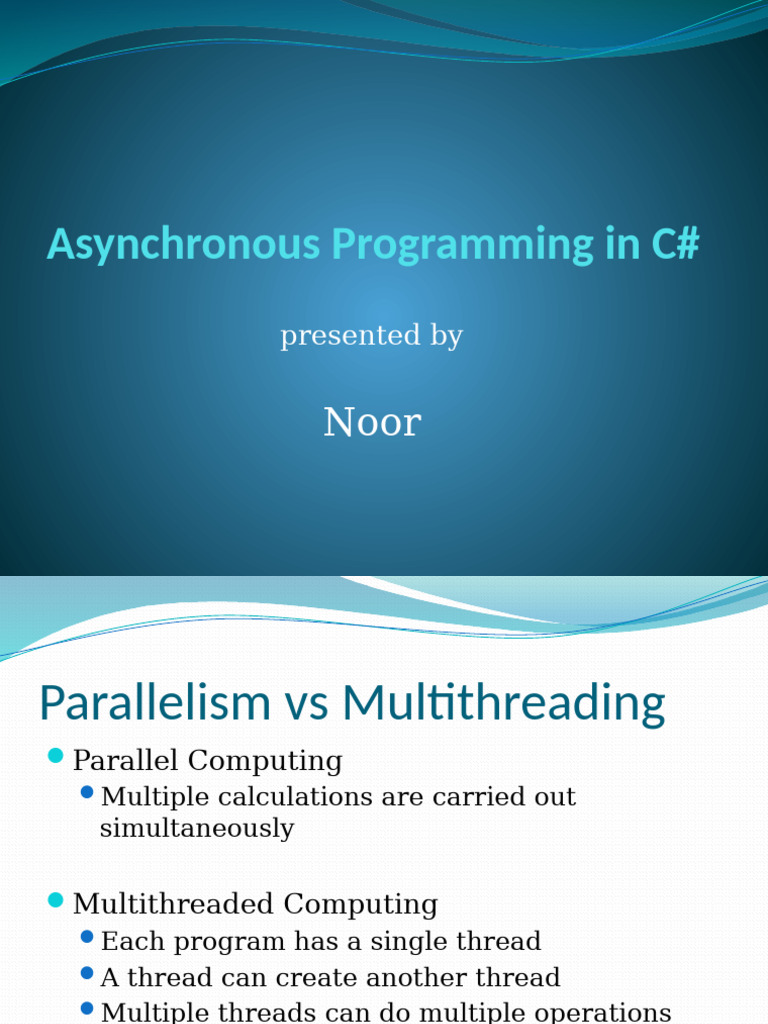Asynchronous Programming In C Pdf Thread Computing Parallel Computing