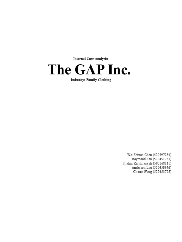 GAP Inc. Internal Case Analysis | PDF | Gap Inc. | Retail