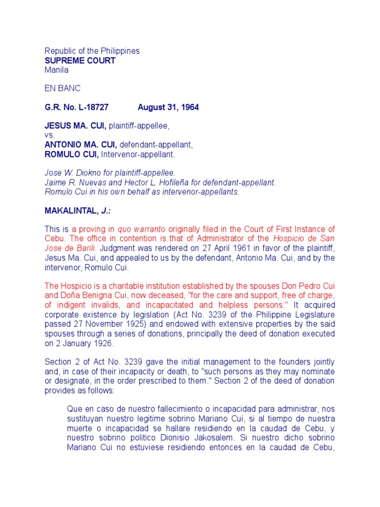 Cui Vs Cui | PDF | Law School | Lawyer