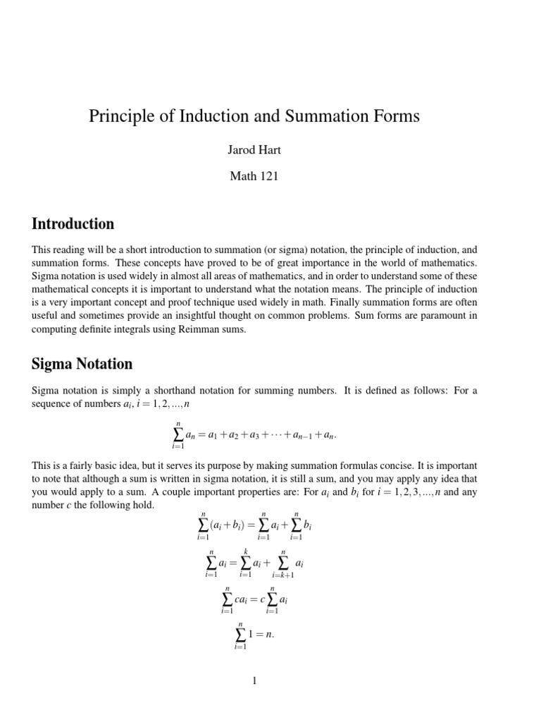 Induction Sum | Summation | Formalism (Deductive)