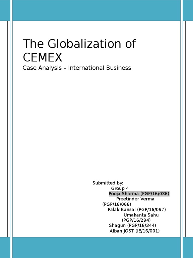 The Globalization of Cemex: Case Analysis - International Business ...
