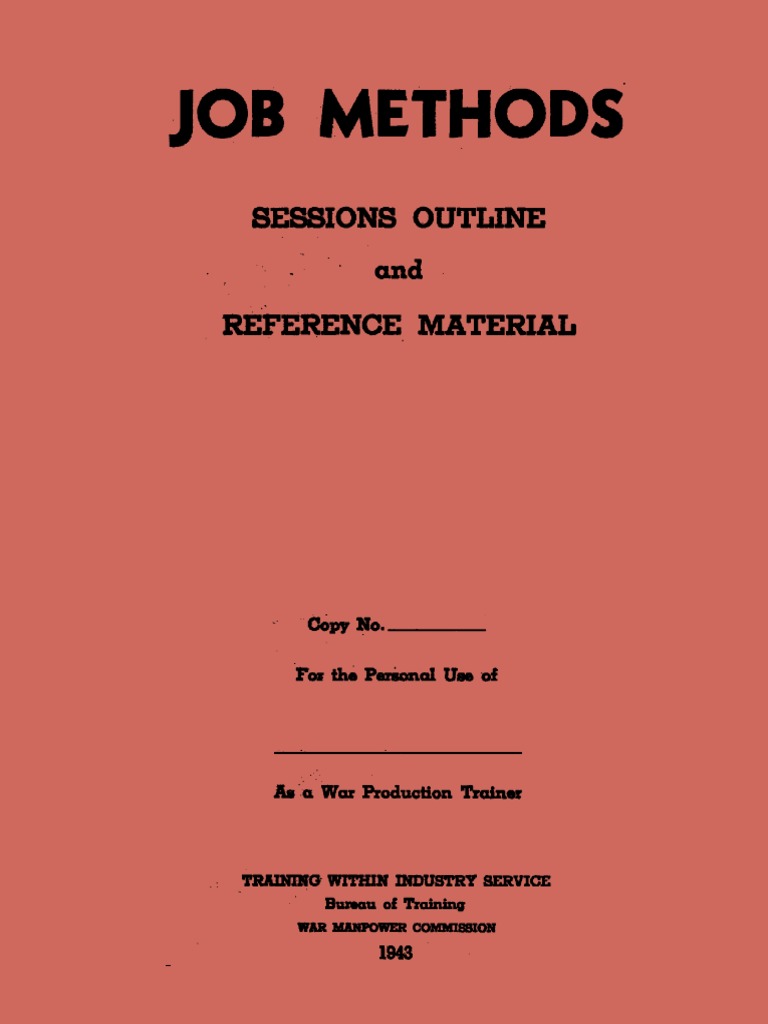 TWI Job Methods Manual | PDF