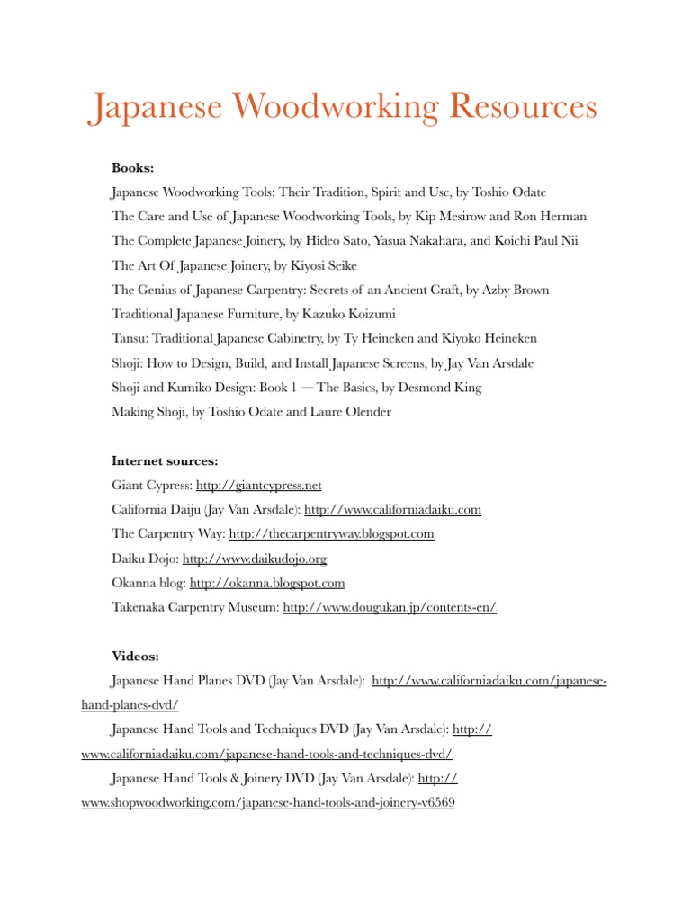 Essential Japanese Woodworking Resources | PDF | Folk Art | Forest Products