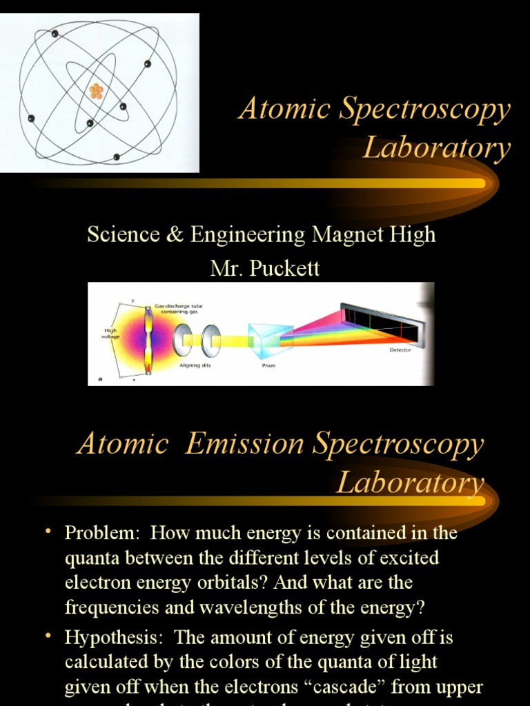 Atomic Spec Lab Pdf Emission Spectrum Spectroscopy