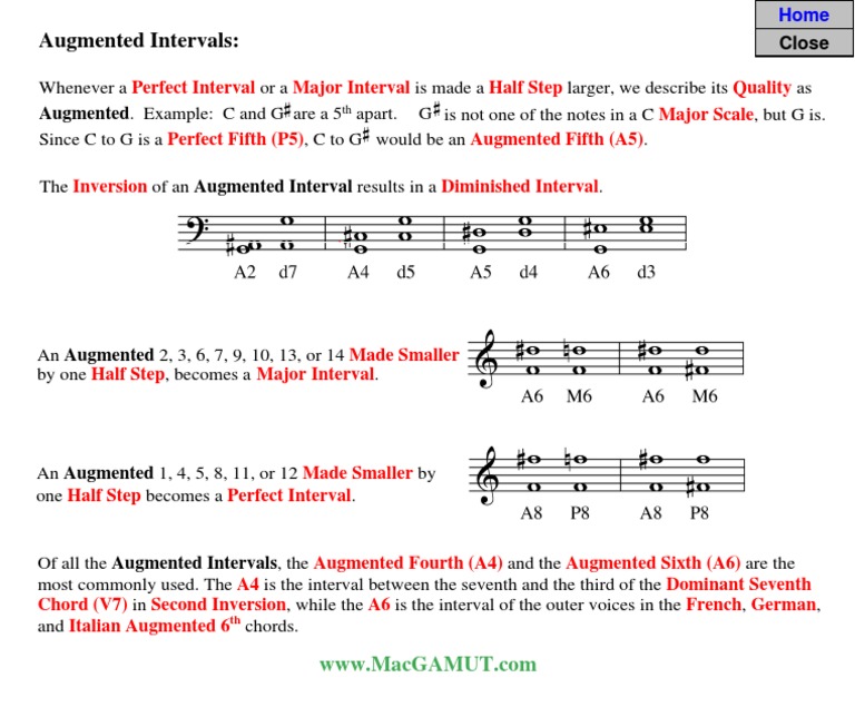 Augmented Intervals:: Augmented. Example: C and G Are A 5 | PDF