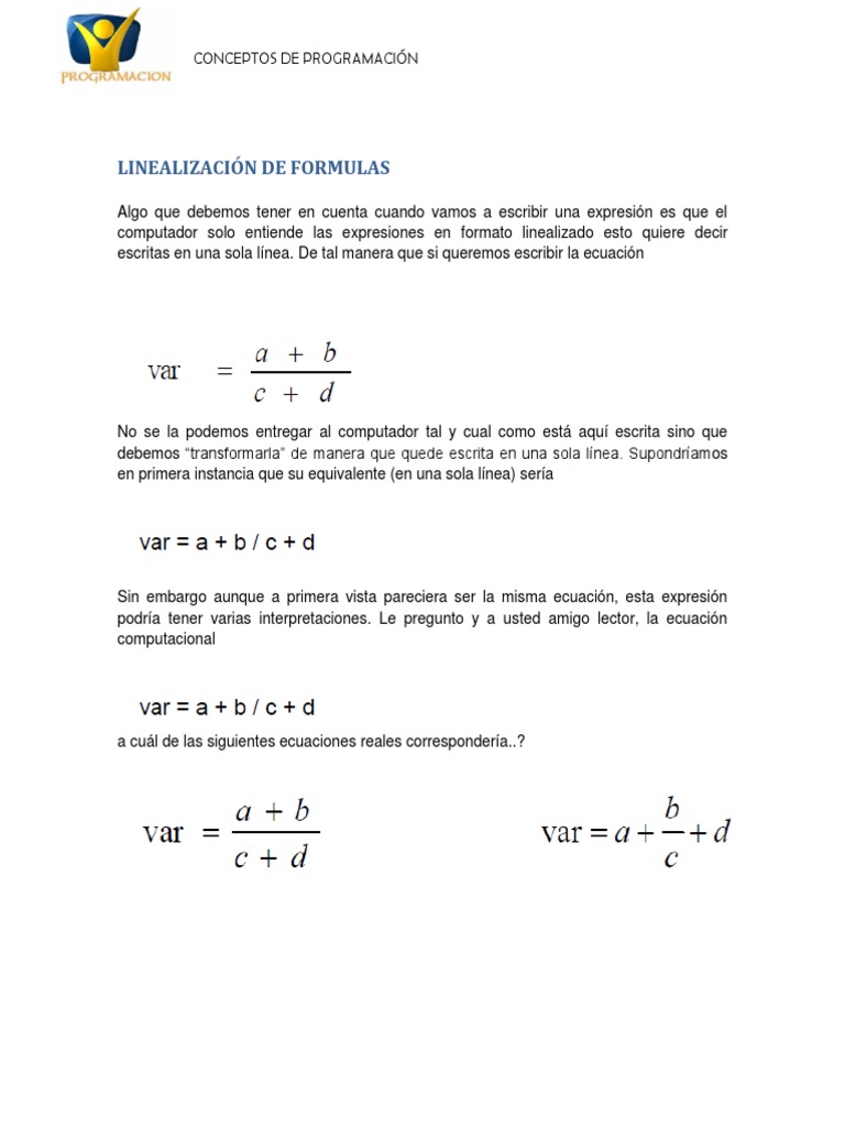 LinealizaciÓn de Formulas | Multiplicación | Ecuaciones