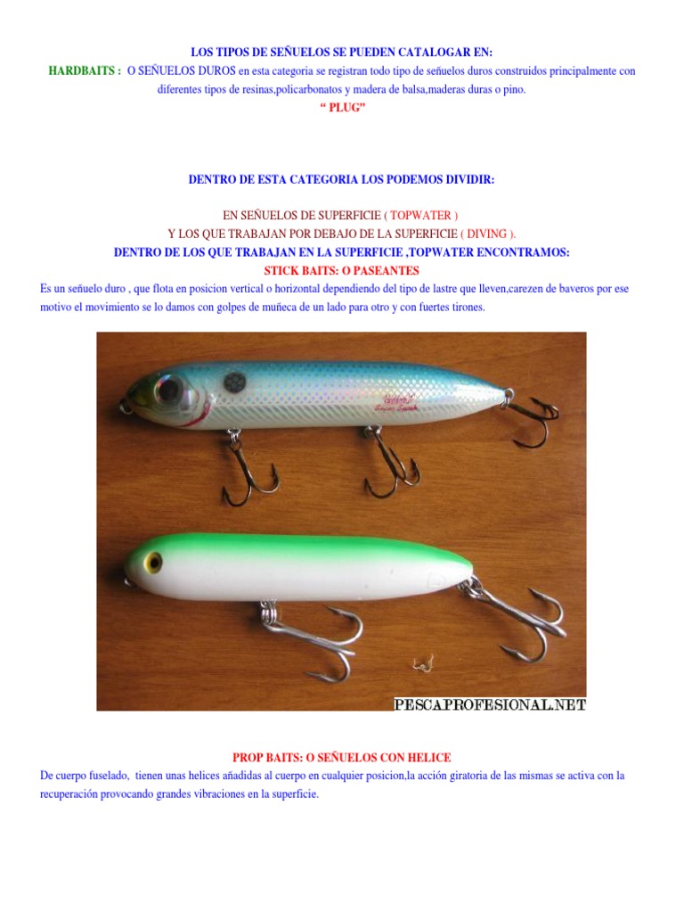 Tipos de Señuelos | PDF | Pescado | Sonido