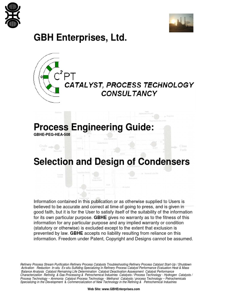 Selection and Design of Condensers | PDF | Heat Exchanger | Oil Refinery