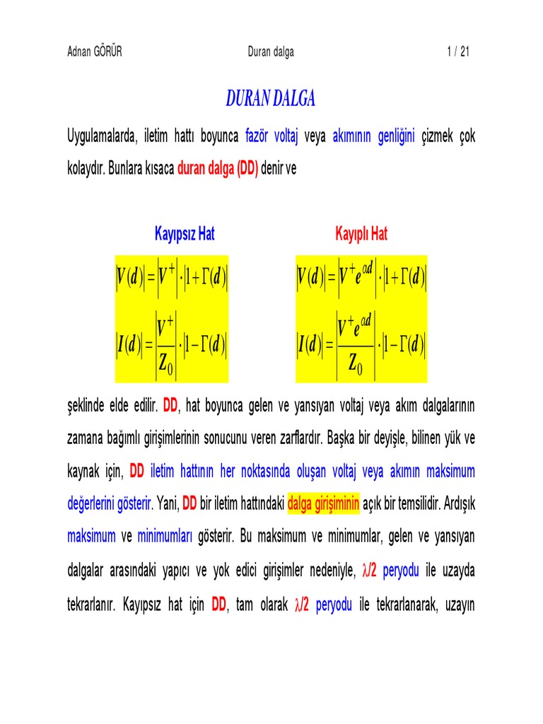 Mikrodalga Tekniği 5.ders | PDF