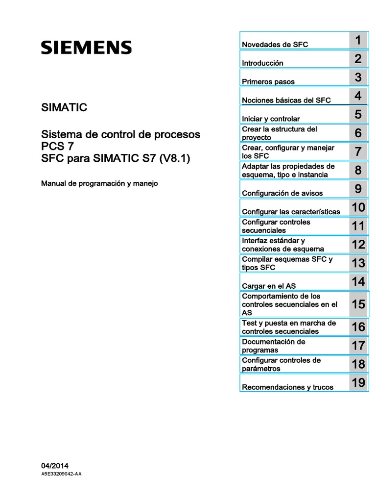 SIMATIC Sistema de Control de Procesos PCS 7 SFC para SIMATIC S7 (V8.1 ...