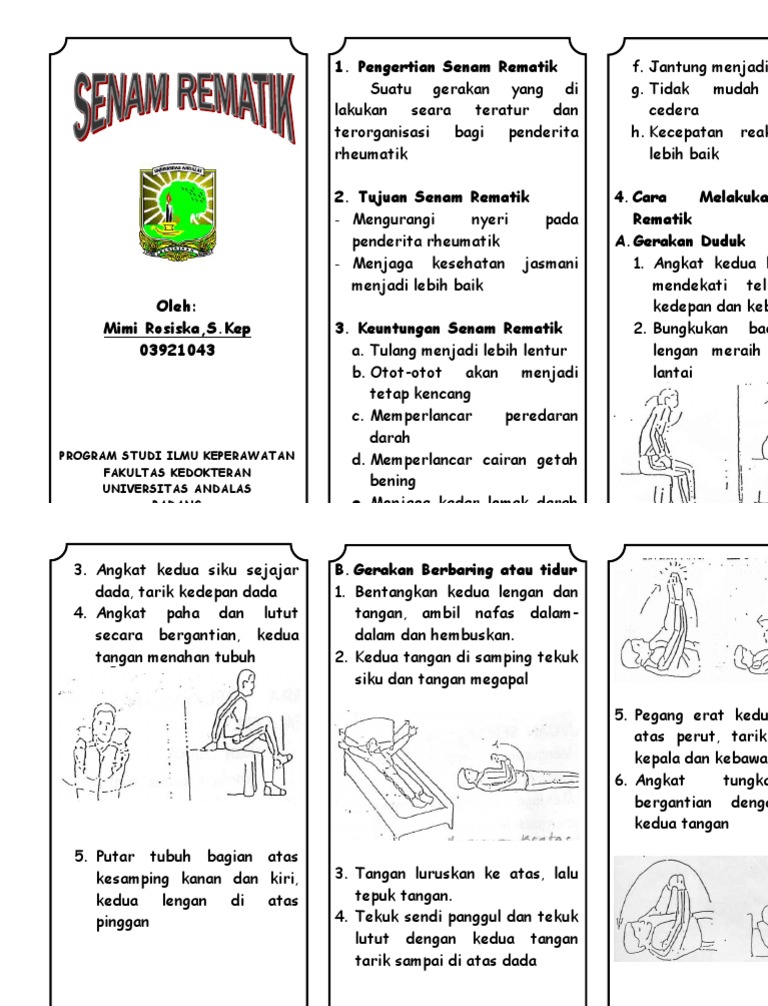 Leaflet Senam Rematik Mimi PDF | PDF