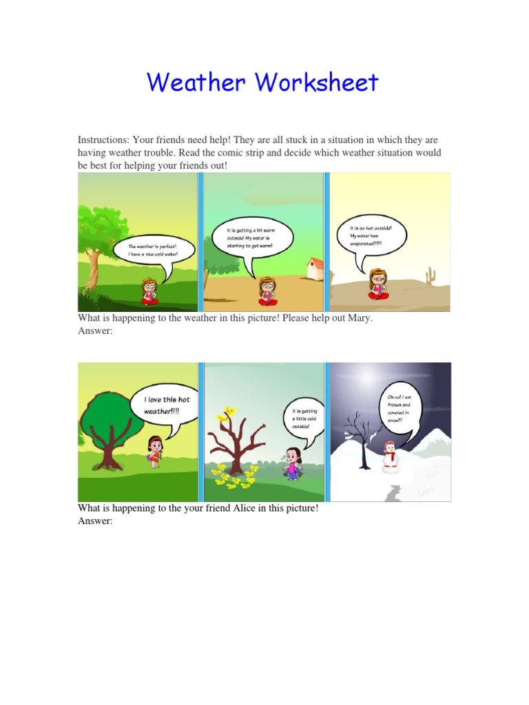 Weather Scenarios for Kids | PDF | Home & Garden