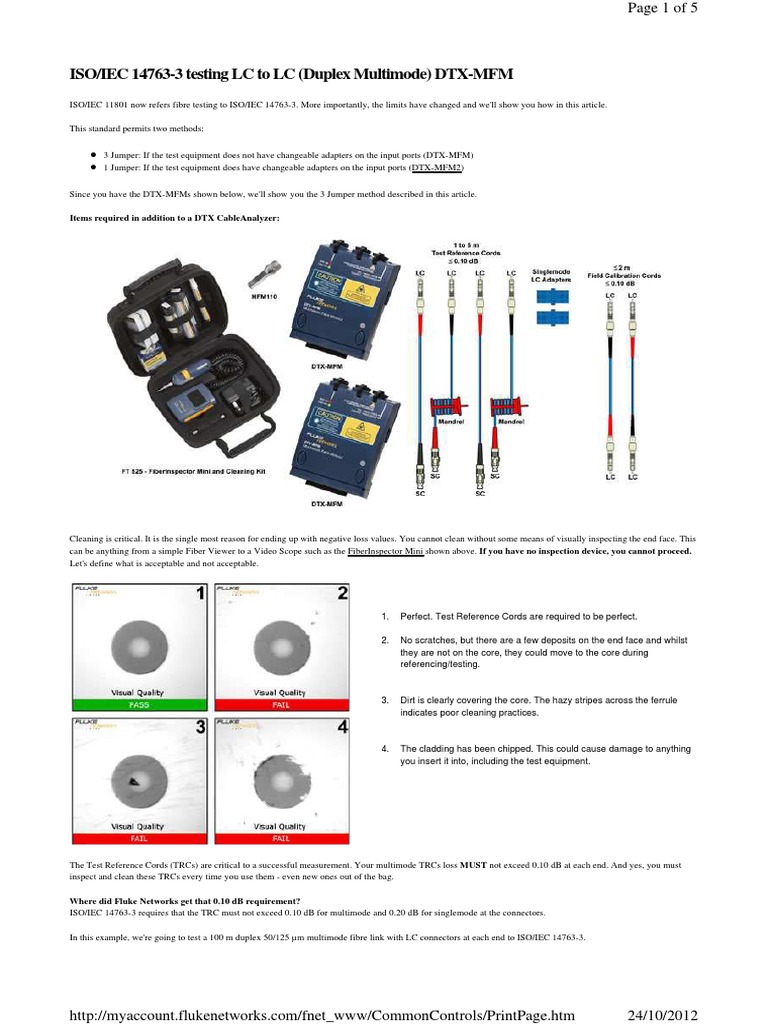 Testing LC Connectors per ISO/IEC 14763-3 | PDF | Optical Fiber | Decibel