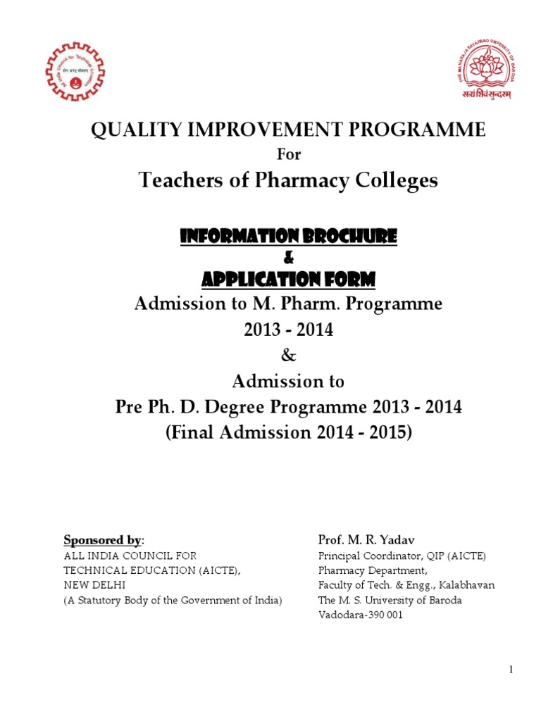 QIP Nodal Brochure PDF | PDF | University And College Admission ...