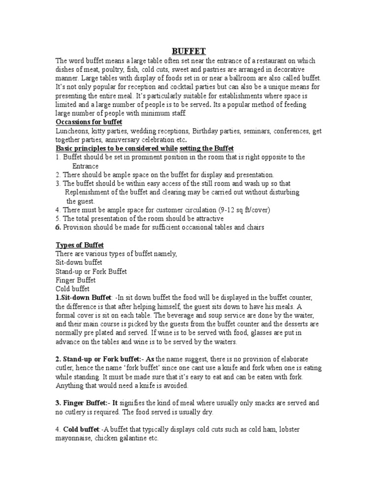 Buffet Pdf Tableware Buffet