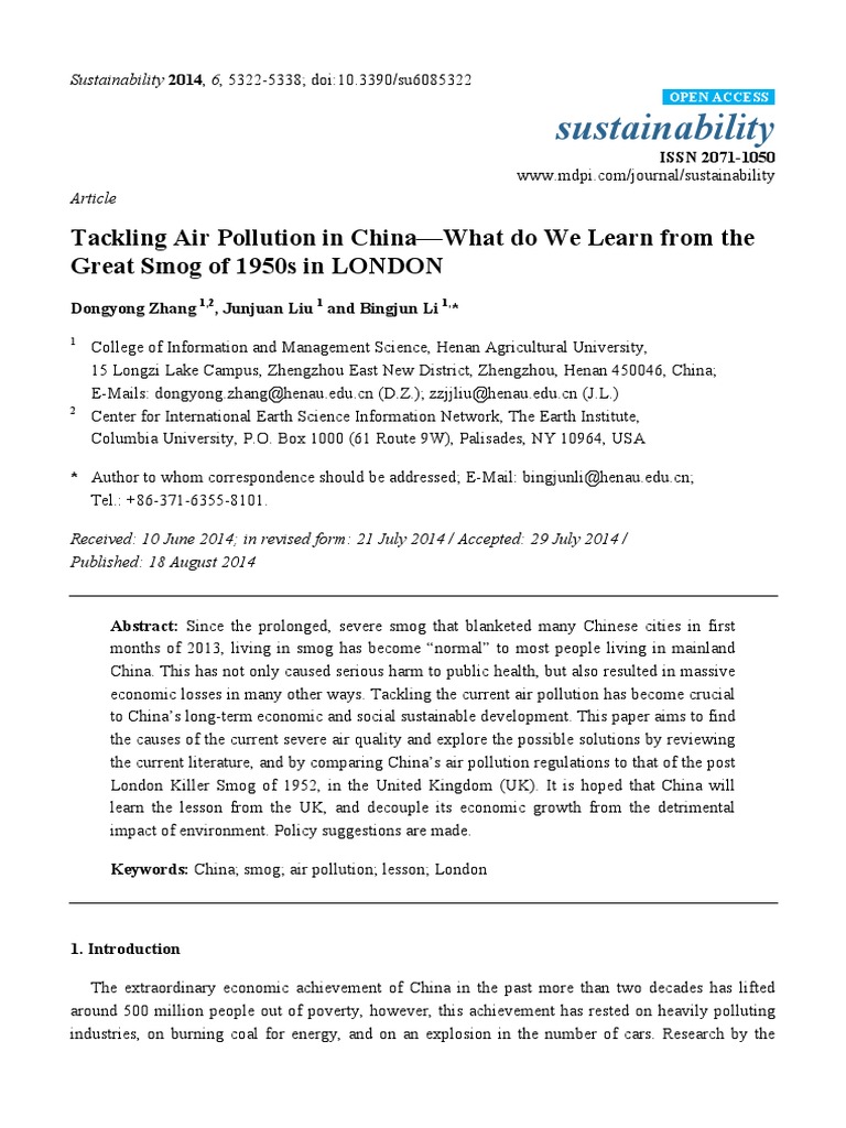 Air Pollution in China | PDF | Smog | Air Pollution