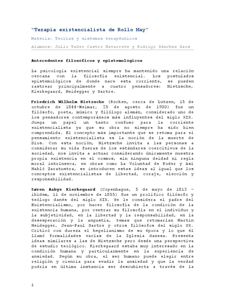 Rollo May | Existencialismo | Psicoterapia