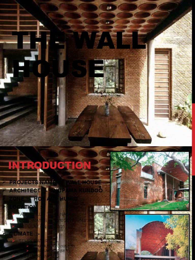 Wall House: Eco-Friendly Design in Auroville | PDF | Humidity | Brick