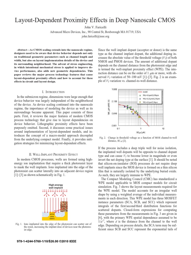 Layout-Dependent Proximity Effects in Deep Nanoscale CMOS | PDF | Mosfet | Cmos
