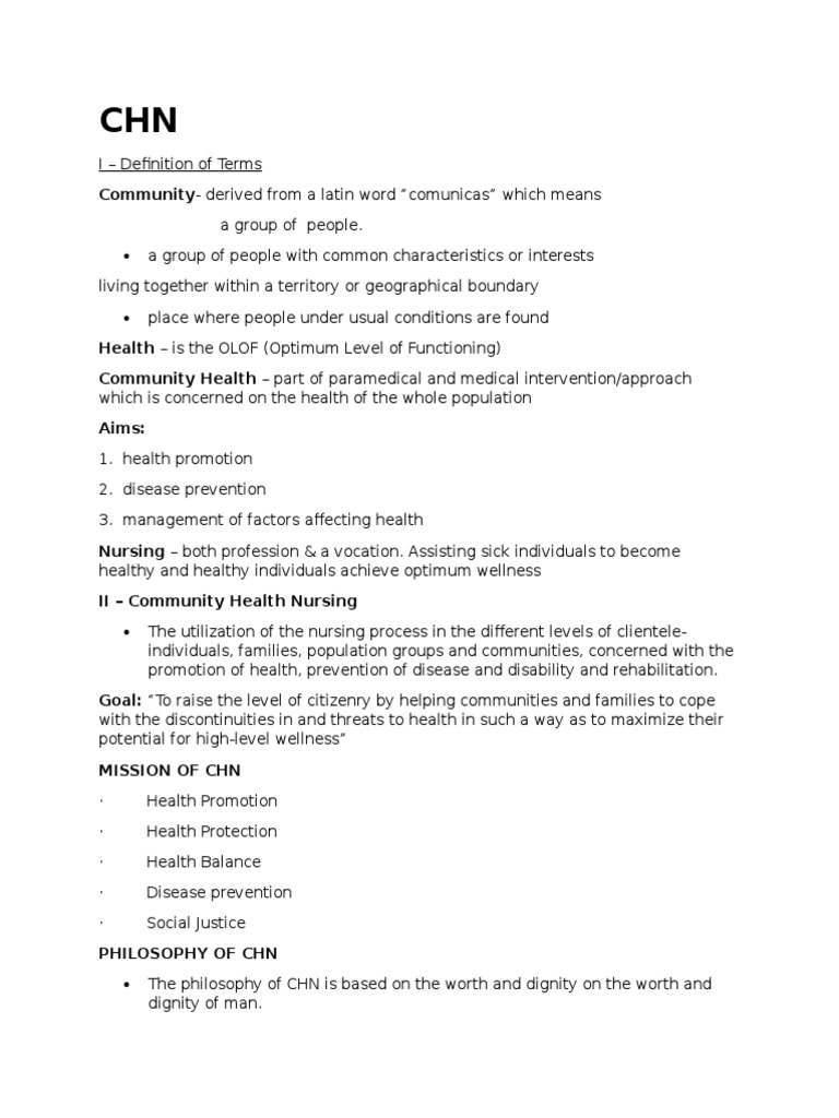 CHN Notes | PDF | Pneumonia | Leprosy